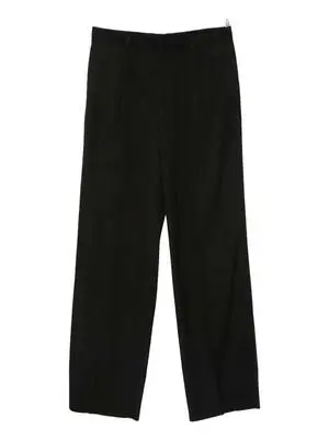 LARDINI Wide-leg Trousers With Pressed Pleats - Black