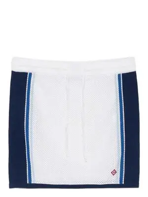 Casablanca Mesh Drawstring Mini Skirt - White