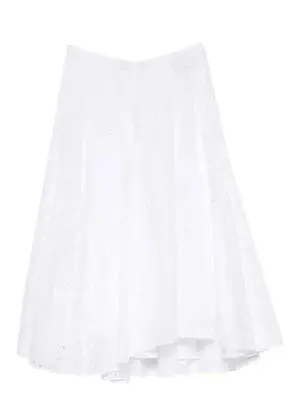 Tory Burch Broderie Anglaise Midi Skirt - White