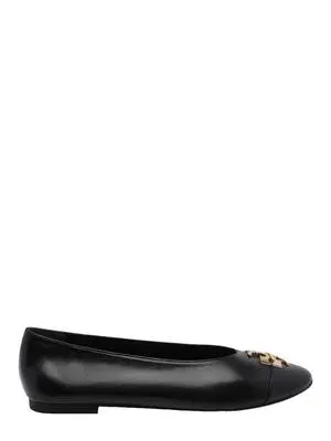 Tory Burch Logo Plaque Ballerinas - Black