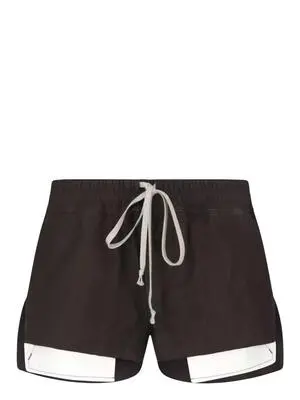 Rick Owens Rick Owens Waxed Lambskin Drawstring Boxer Shorts Brown