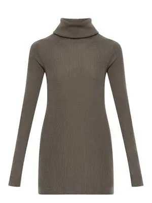 Rick Owens Ribbed Wool Turtleneck Sweater - Grey