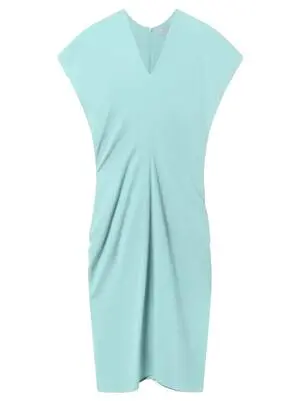 Stella McCartney Midi Dress With V-neck And Drape - Blue