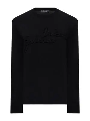 Dolce & Gabbana Wool Logo Sweater - Black