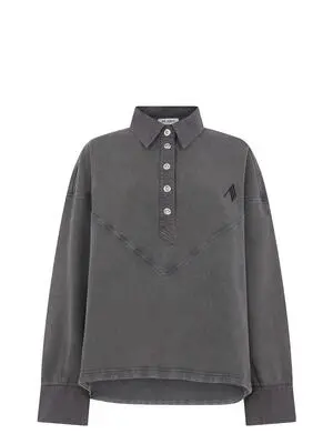 Attico Vintage Gray Sweatshirt With Embroidered Logo - Grey