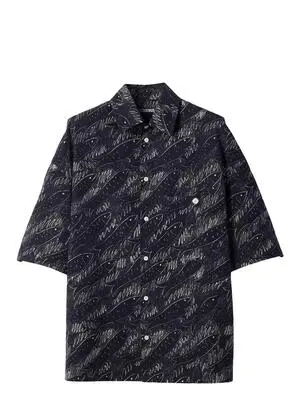 Jacquemus Rio Fish-print Short-sleeve Shirt - Black