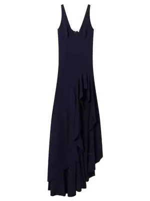 Stella McCartney Asymmetrical Ruffled Maxi Dress - Blue