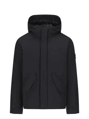 Stone Island Logo-patch Hooded Sweatshirt - Black