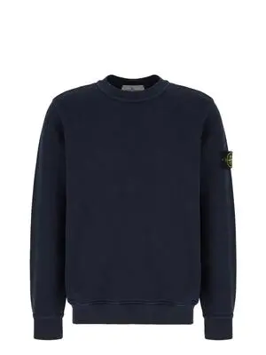 Stone Island Crew-neck Sweatshirt With Compass Logo - Blue