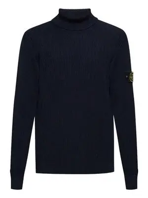 Stone Island Ribbed High-neck Sweater - Blue