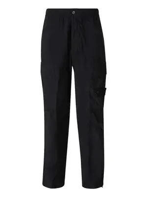 Stone Island Logo-patch Crinkled Trousers - Black