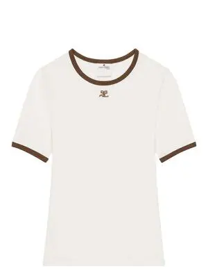COURREGES T-shirt With Contrasting Trim - White