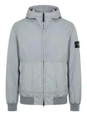 Stone Island Logo Patch Hooded Jacket - Grey
