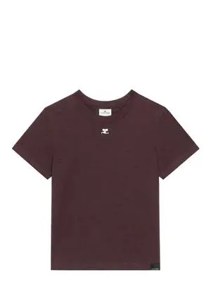 COURREGES Embroidered Logo T-shirt - Red