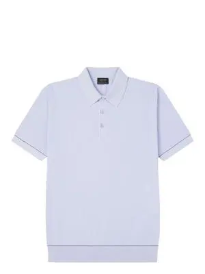Brioni Sea Island Cotton Polo Shirt - Blue