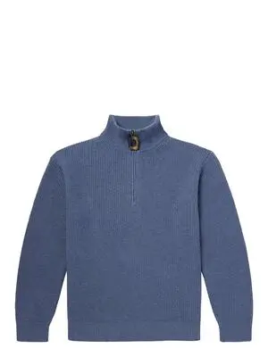 JW Anderson Ribbed Half-zip Turtleneck Sweater - Blue