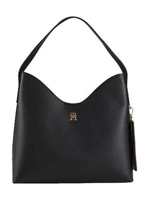 Tommy Hilfiger Polyurethane Hobo Bag - Black