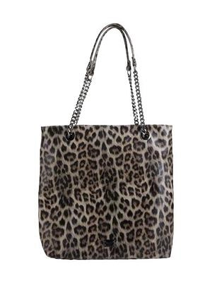 MARC ELLIS Leopard Print Leather Tote Bag - Grey