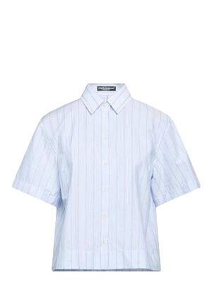Dolce & Gabbana Cotton Shirt With Logo Print - Blue