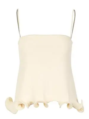 SAME Ruffle Hem Tank Top - Cream