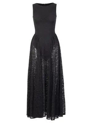 SAME French Lace Midi Dress - Black