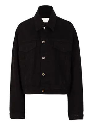 SAME DENIM The Perfect Oversized Cropped Denim Jacket - Black