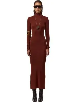 SAME Shimmer Mock Neck Maxi Dress
