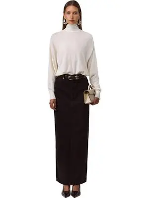SAME DENIM The Denim Pencil Maxi Skirt - Black
