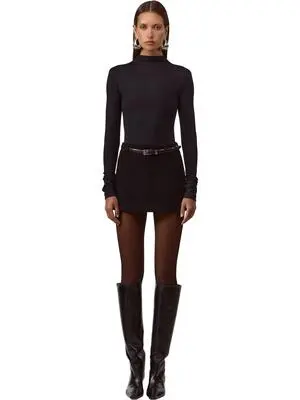 SAME Wool Mini Skirt - Black