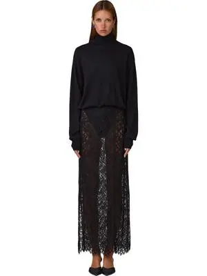 SAME Lace Maxi Skirt With Scalloped Hem