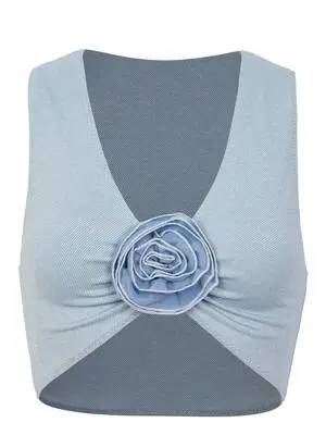 SAME LOS ANGELES Rose Tank Top - Denim/denim