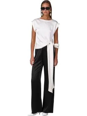 SAME Silk Tie Top - Cream
