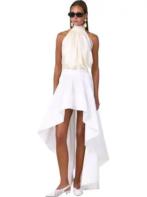 SAME High-low Poplin Skirt - White