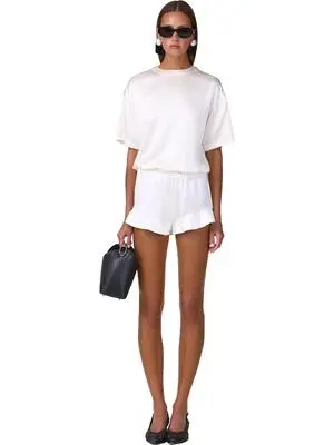 SAME Silk Ruffle Short - Cream
