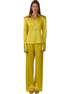 SAME Silk Pant - Chartreuse