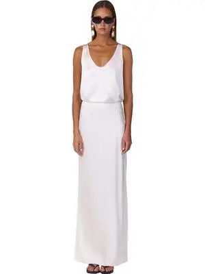 SAME Silk Maxi Skirt - Cream