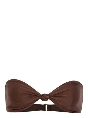 SAME LOS ANGELES Knotted Bandeau Top - Chocolate Brown