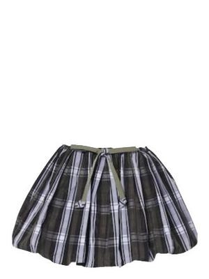 PATOU Checked Balloon Miniskirt - Grey