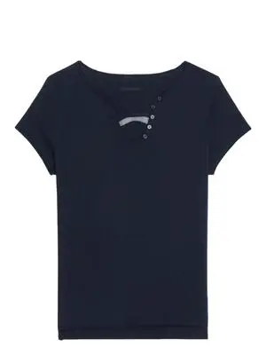 Zadig&Voltaire Fishnet Henley T-shirt - Black