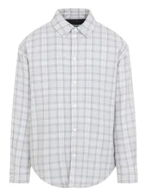 Off-White Plaid Shirt - Light Gray