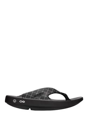 Undercover Grid-print Flip-flop Sandals - Black