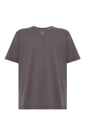 DIESEL® Logo-plaque Topstitched T-shirt - Black