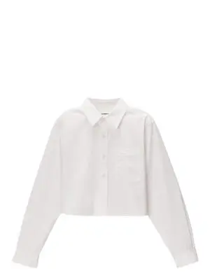 Alexander Wang Logo Embroidered Cropped Shirt - White