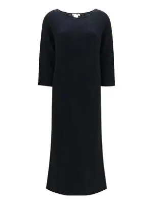 THE ROW Boat Neck 3/4 Sleeve Dress - Black
