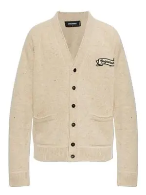 Dsquared2 Logo Patch V-neck Cardigan - Light Brown