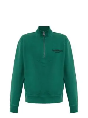 Dsquared2 Long-sleeve Sweatshirt With Half-zip Closure - Green