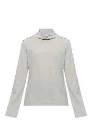 Dries Van Noten High-neck Long-sleeved Knitwear With Button Detailing - Grey