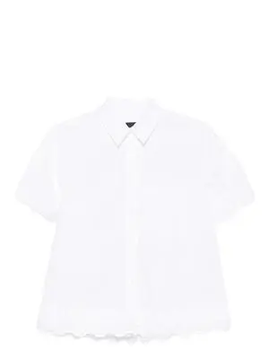 Simone Rocha Scalloped-hem Puff-sleeve Shirt - White