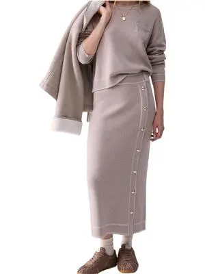 Liu Jo Sweater With Gemstone Bead Embellishments And Contrast Stitching - Beige