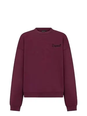 Dsquared2 Signature Relax-fit Crewneck Sweatshirt - Bordeaux